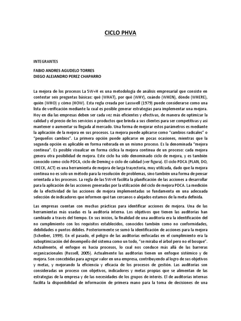 Ciclo Phva | PDF | Planificación | Business