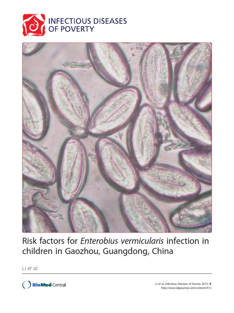 Risk Factor of Enterobiasis | PDF | Logistic Regression | Infection