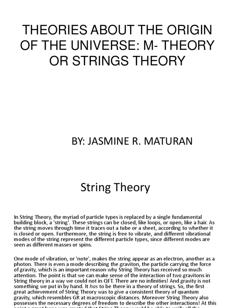 Theories About The Origin of The Universe | PDF | String Theory | Dimension