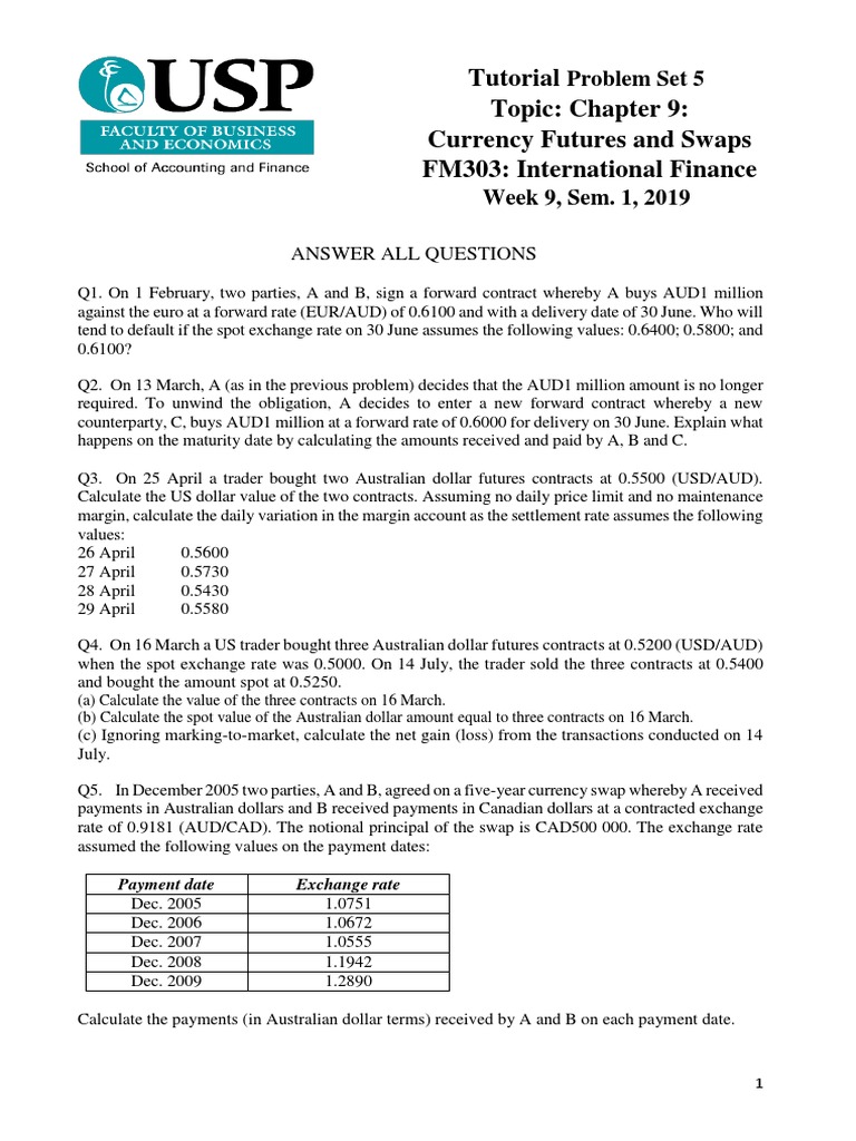 Week 8-9-Tutorial Questions Answers | PDF | Swap (Finance) | Futures ...