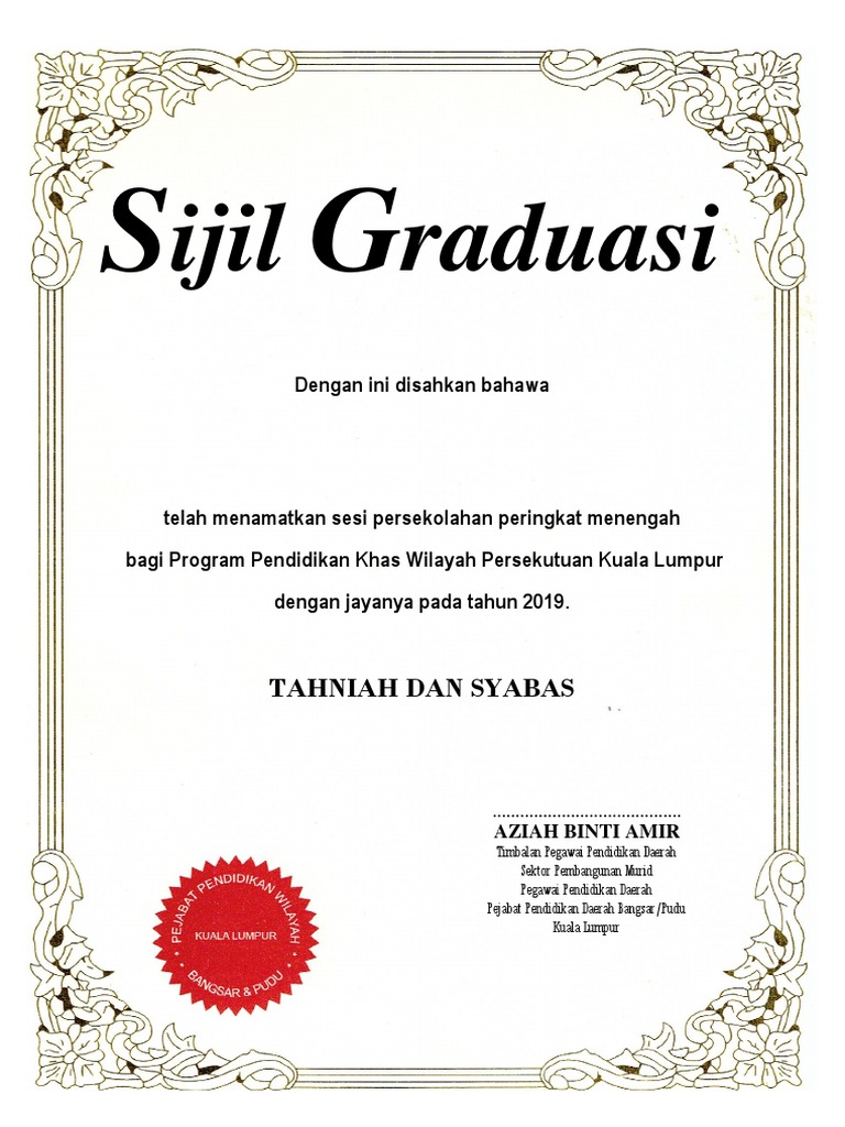 Sijil Graduasi 2019 | PDF