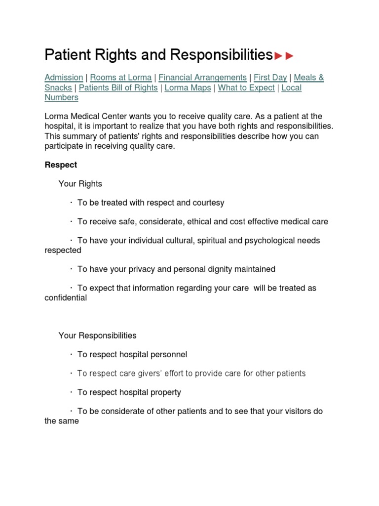 Patient Rights at Lorma Medical Center | PDF | Neonatal Intensive Care ...