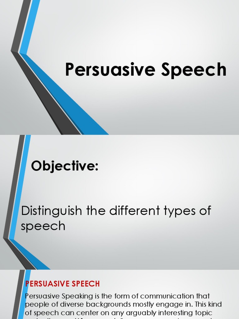 Persuasive Speech | PDF | Persuasion | Argument