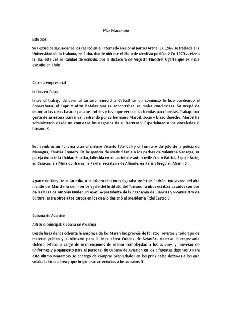 Max Marambio: Empresario y Productor | PDF | Business