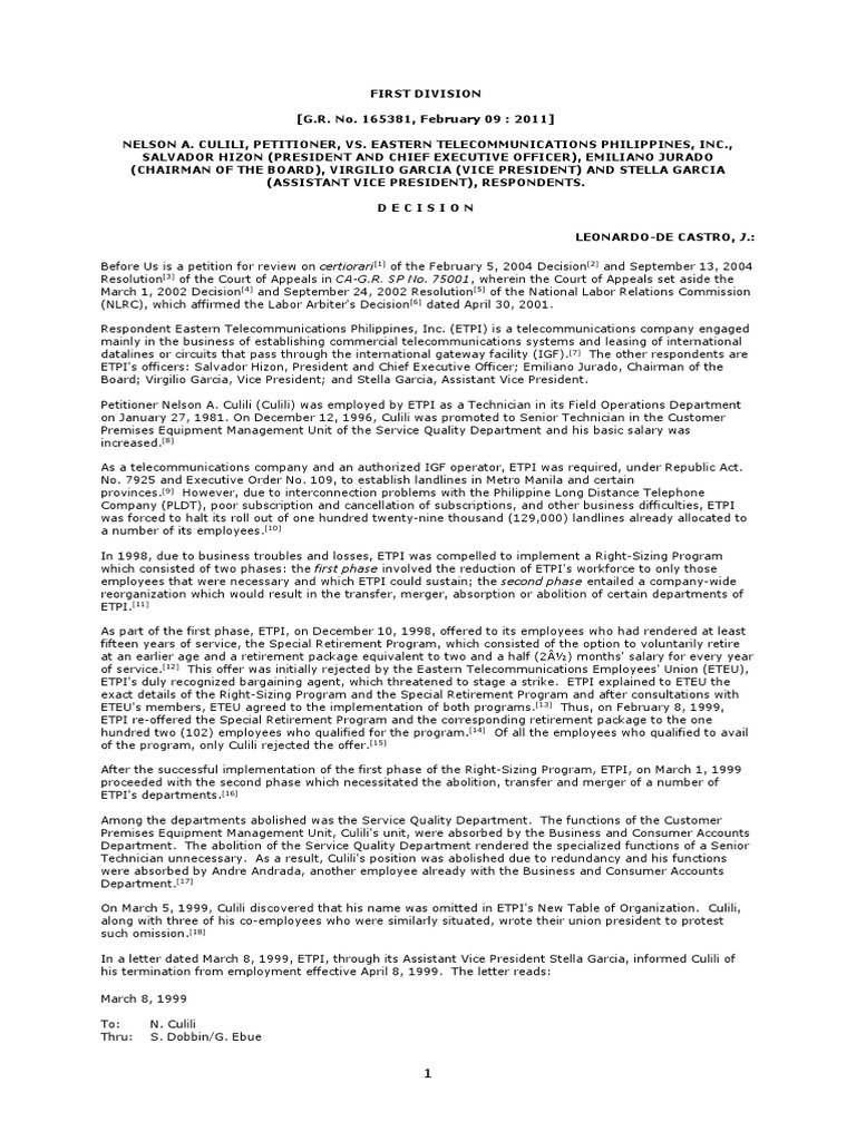 Labor 1 Cases | PDF | Collective Bargaining | Employment