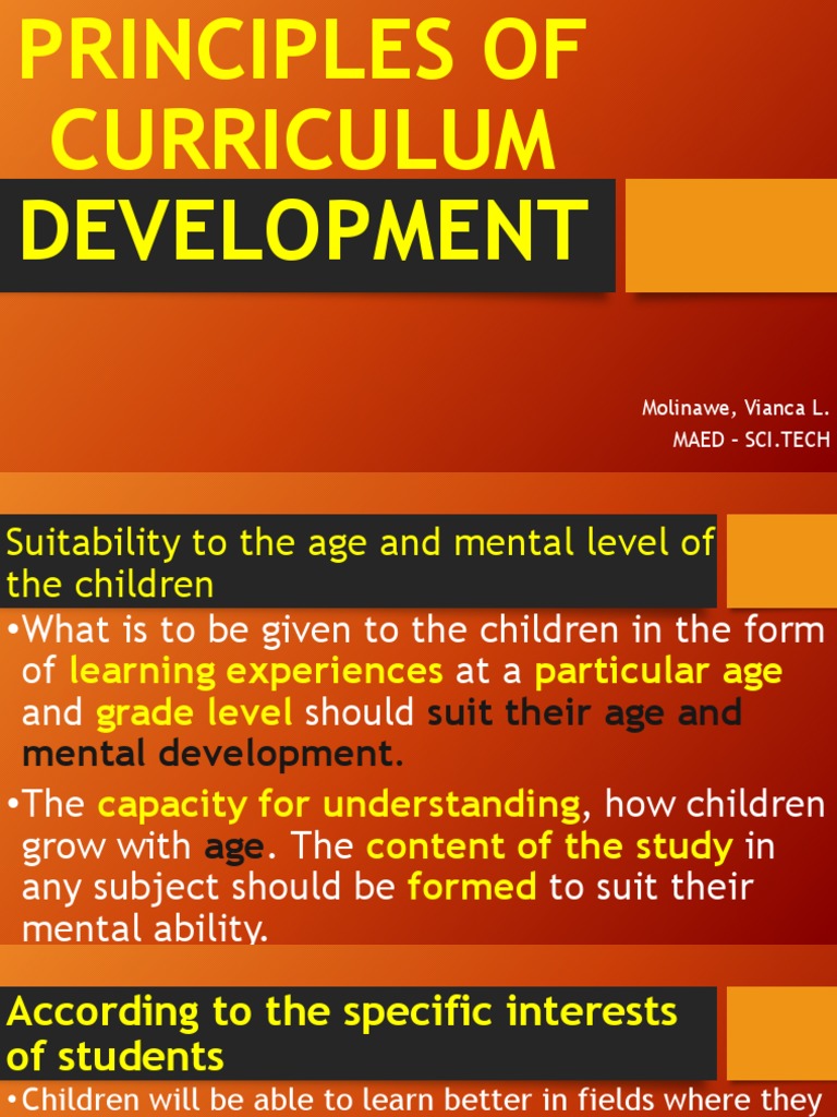 Principles of Curriculum Development | PDF | Curriculum | Learning