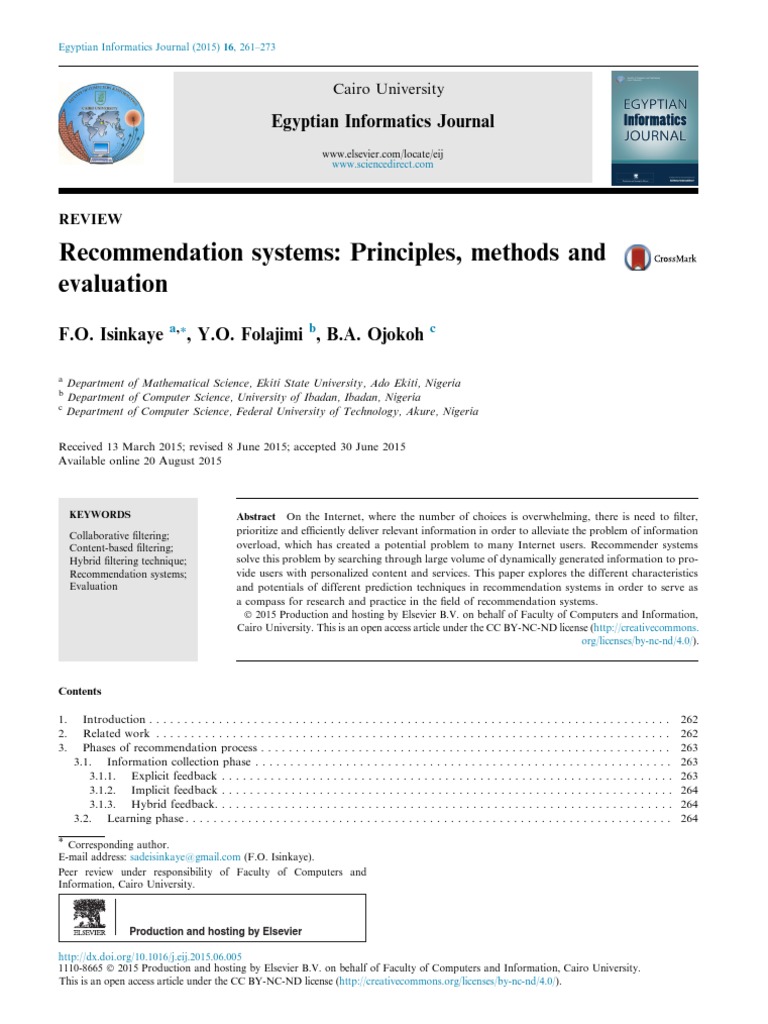 Recommendation System | PDF | Cluster Analysis | Applied Mathematics