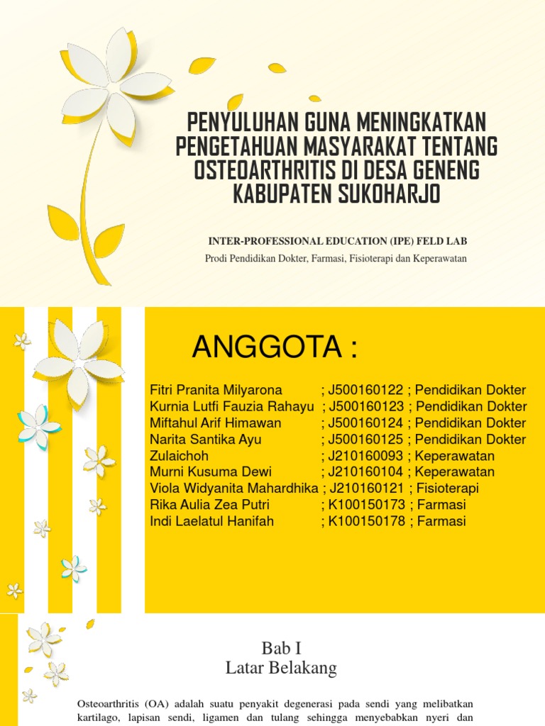 Edukasi Osteoarthritis untuk Lansia Geneng | PDF