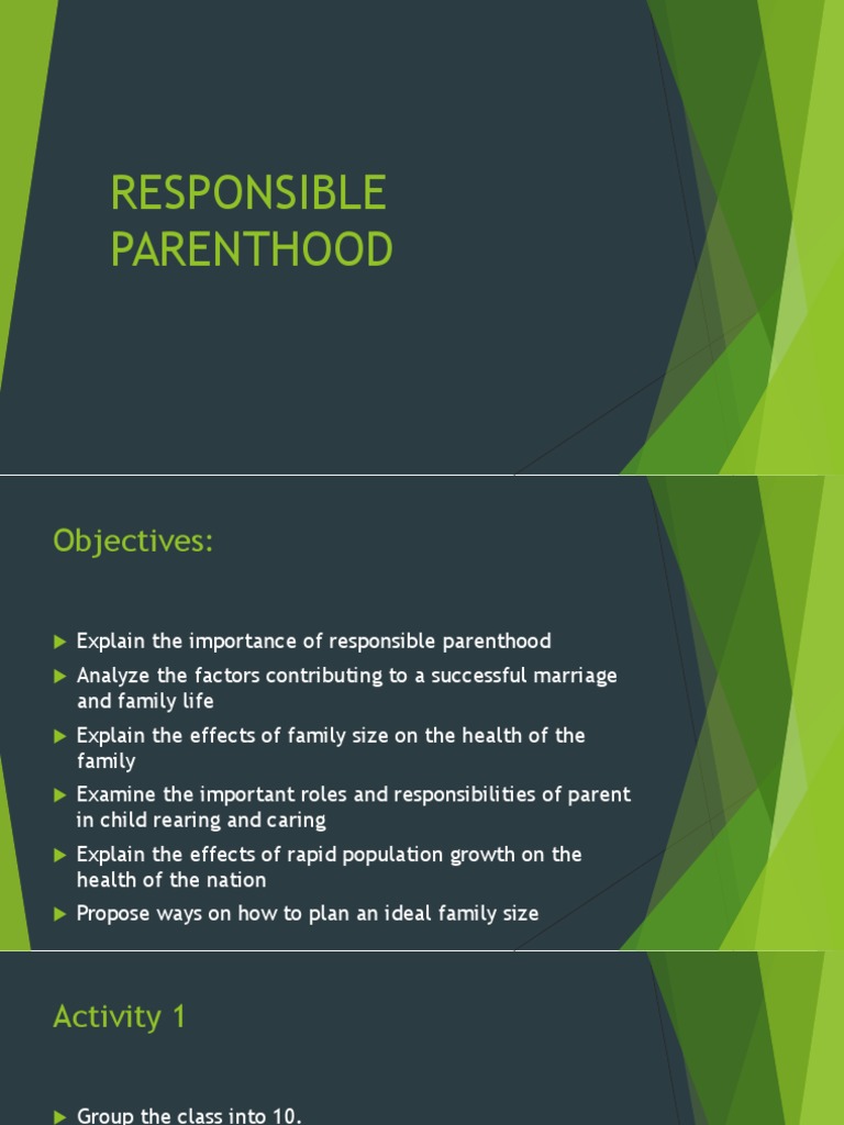 Responsible Parenthood | PDF | Parenting | Relationships