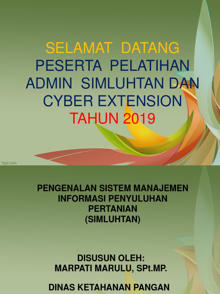 Pengenalan SIMLUHTAN untuk Penyuluhan Pertanian | PDF
