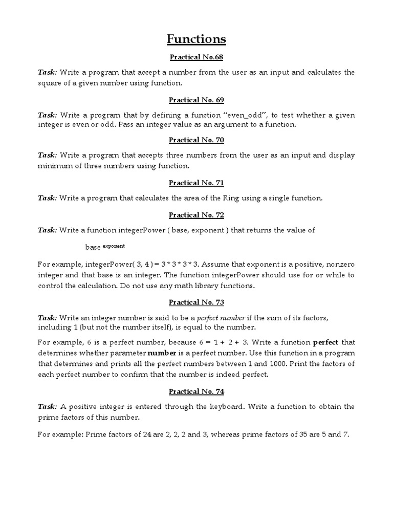 Functions and Arrays Practicals | PDF | Matrix (Mathematics) | Parameter (Computer Programming)