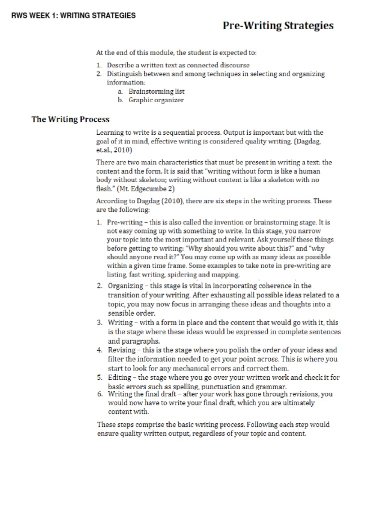 RWS Course Overview and Strategies | PDF | Politics | Travel