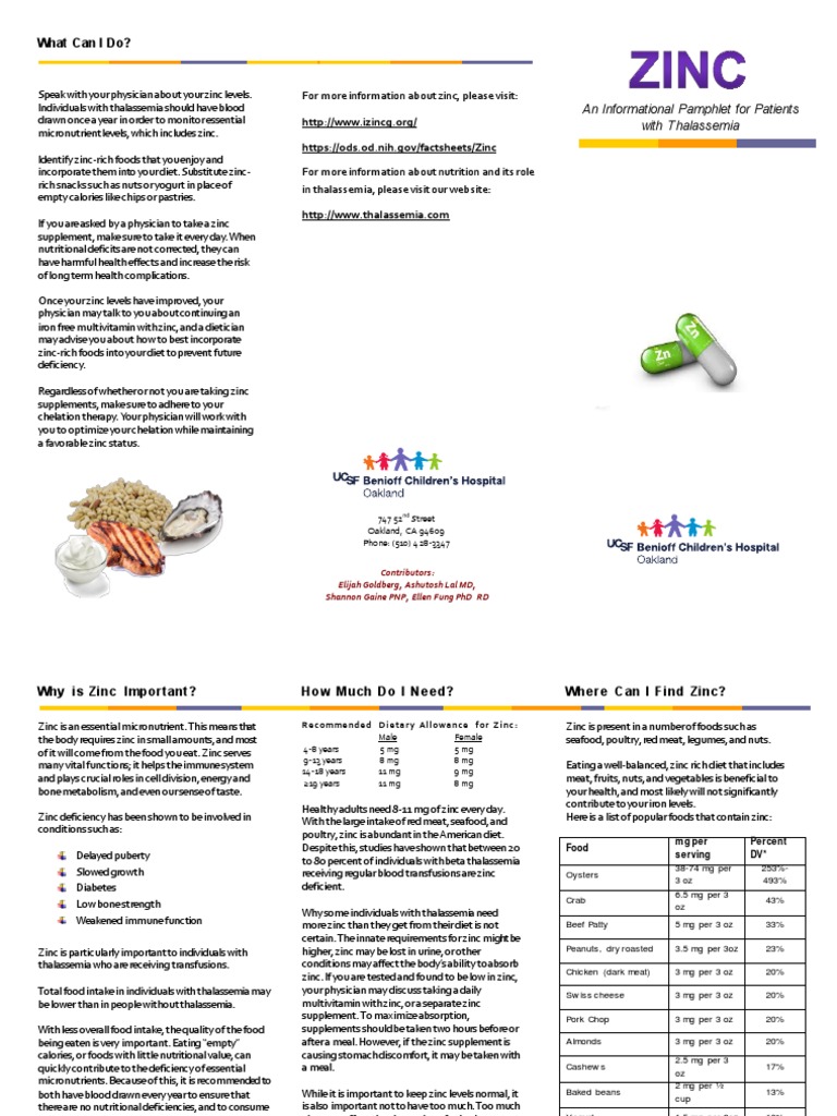 What Can I Do?: For More Information About Zinc, Please Visit | PDF ...