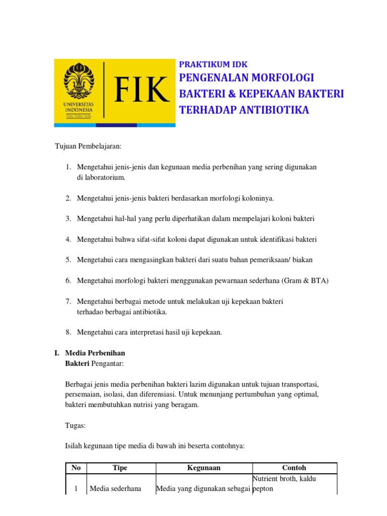 AngelikaA - HG5 - Marfologi Kepekaan Bakteri PDF | PDF