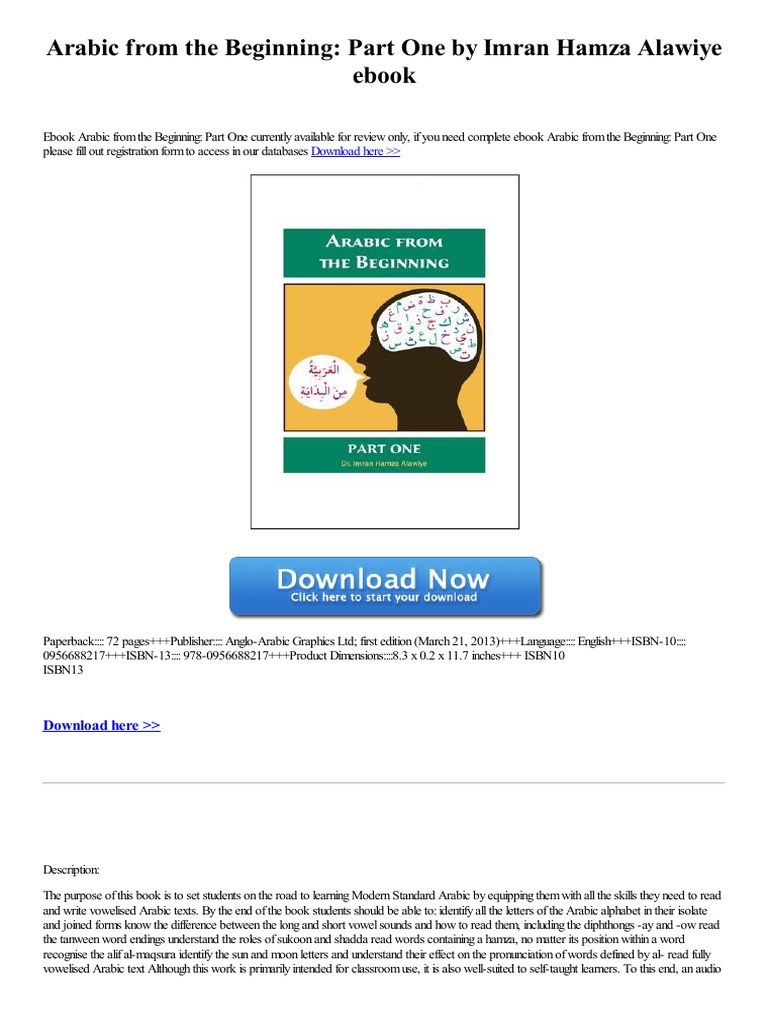 Arabic From The Beginning Part One Pdf Arabic Cognitive Science