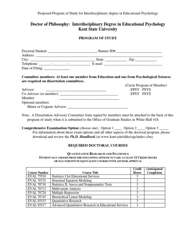 Epsy-Psys Doctoral Pos 7.0 | PDF | Thesis | Doctor Of Philosophy