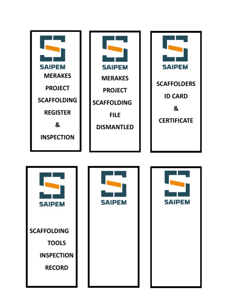 Scaffolders Id Card & Certificate Merakes Project Scaffolding Register ...