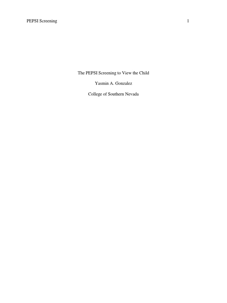 Pepsi Screening | PDF | Adolescence | Psychology