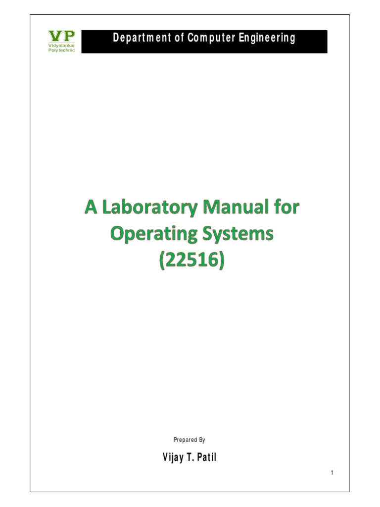 Department of Computer Engineering: Vijay T. Patil | PDF | Operating ...