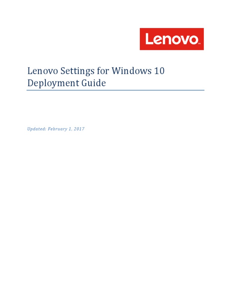 A Comprehensive Guide for Deploying and Managing Lenovo Settings for ...