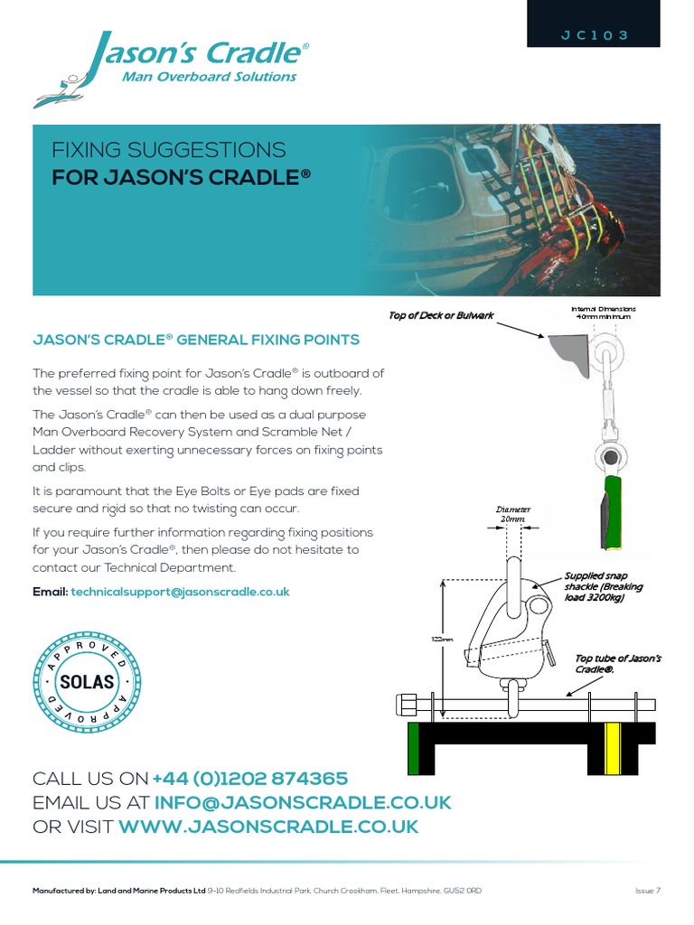 Jasons Cradle Factsheet Jc103 | PDF | Ships | Water Transport