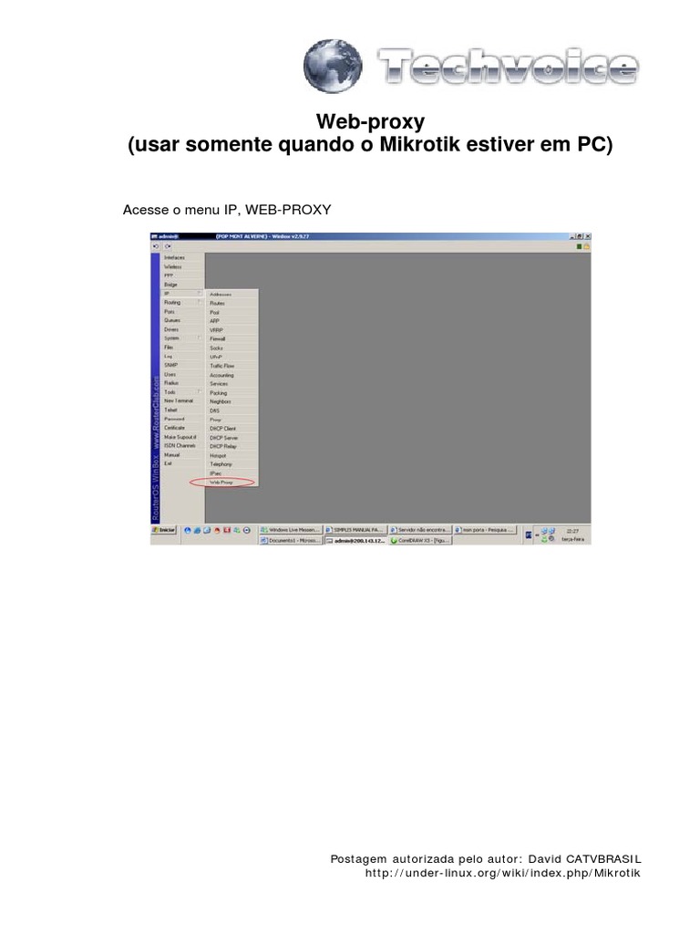 Configurando web-proxy no Mikrotik | PDF | Servidor Proxy | Firewall (informática)
