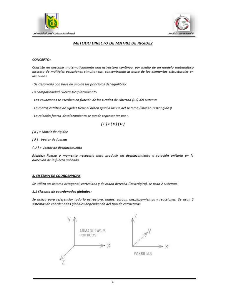 2 Metodo Directo de Matriz de Rigidez | PDF | Rigidez | Matriz (Matemáticas)
