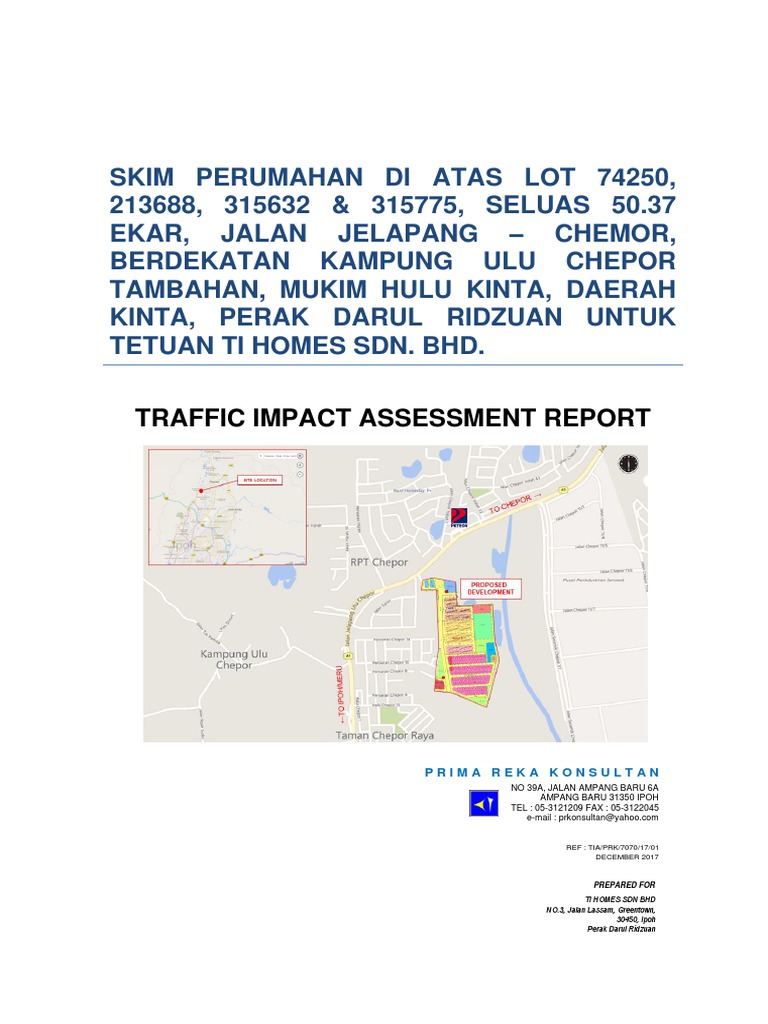 Traffic Impact Assessment Report: Prima Reka Konsultan | PDF ...