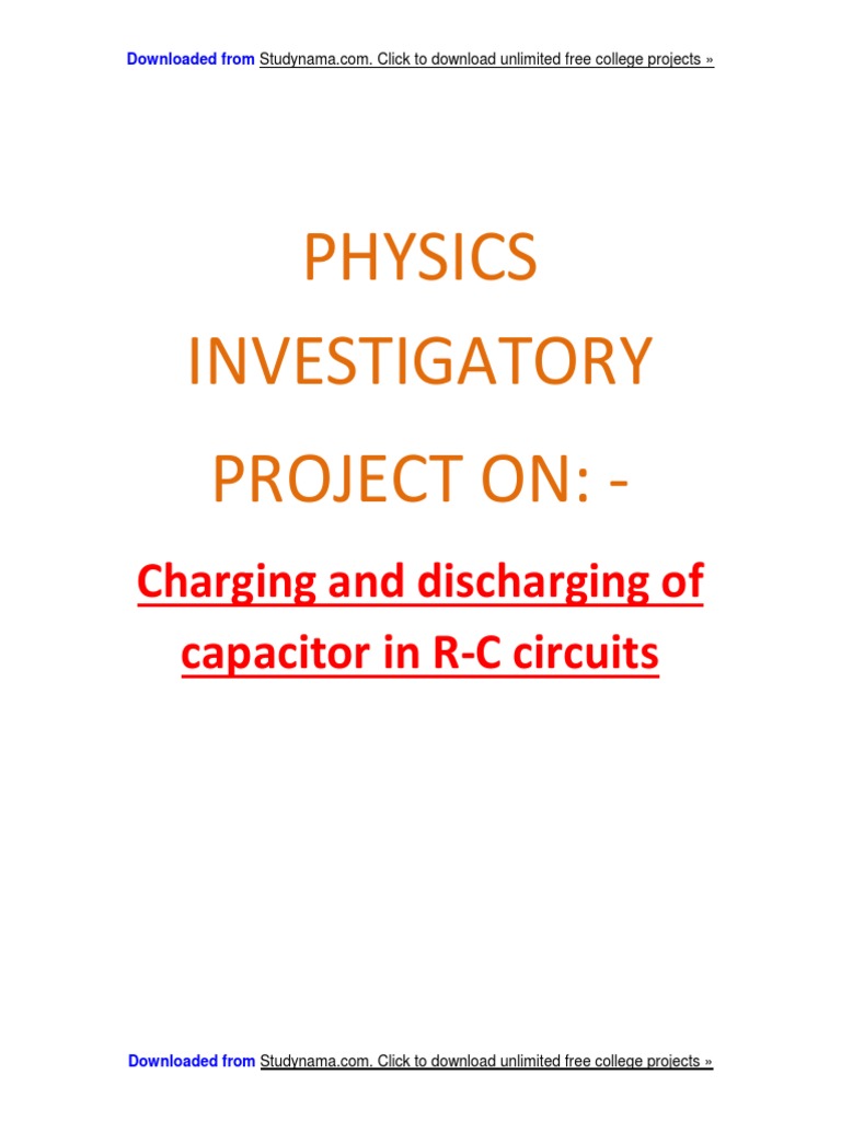 Charging & Discharging of Capacitor in RC Circuits - CBSE Class 12 ...