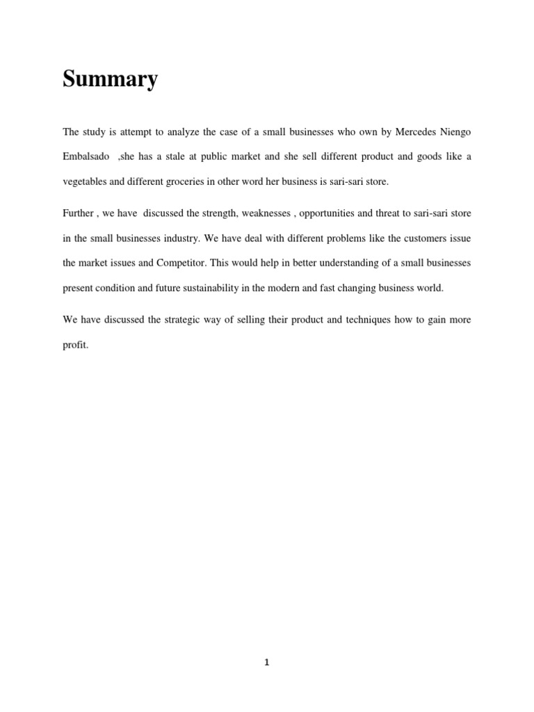 Case Study Of Sari Sari Store Pdf Competition Retail