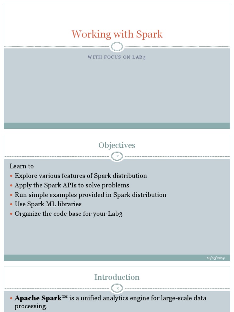 Working With Spark: With Focus On Lab3 | PDF | Apache Spark | Parameter (Computer Programming)