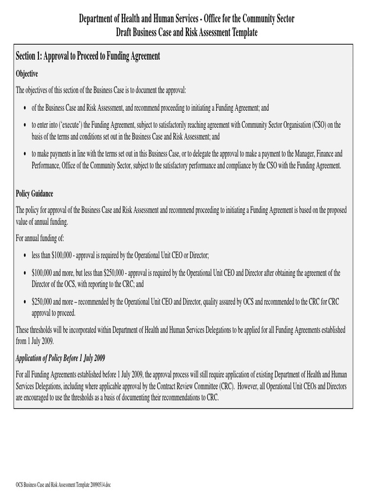Business Case Risk Analysis Template PDF | PDF | Risk Management | Risk ...
