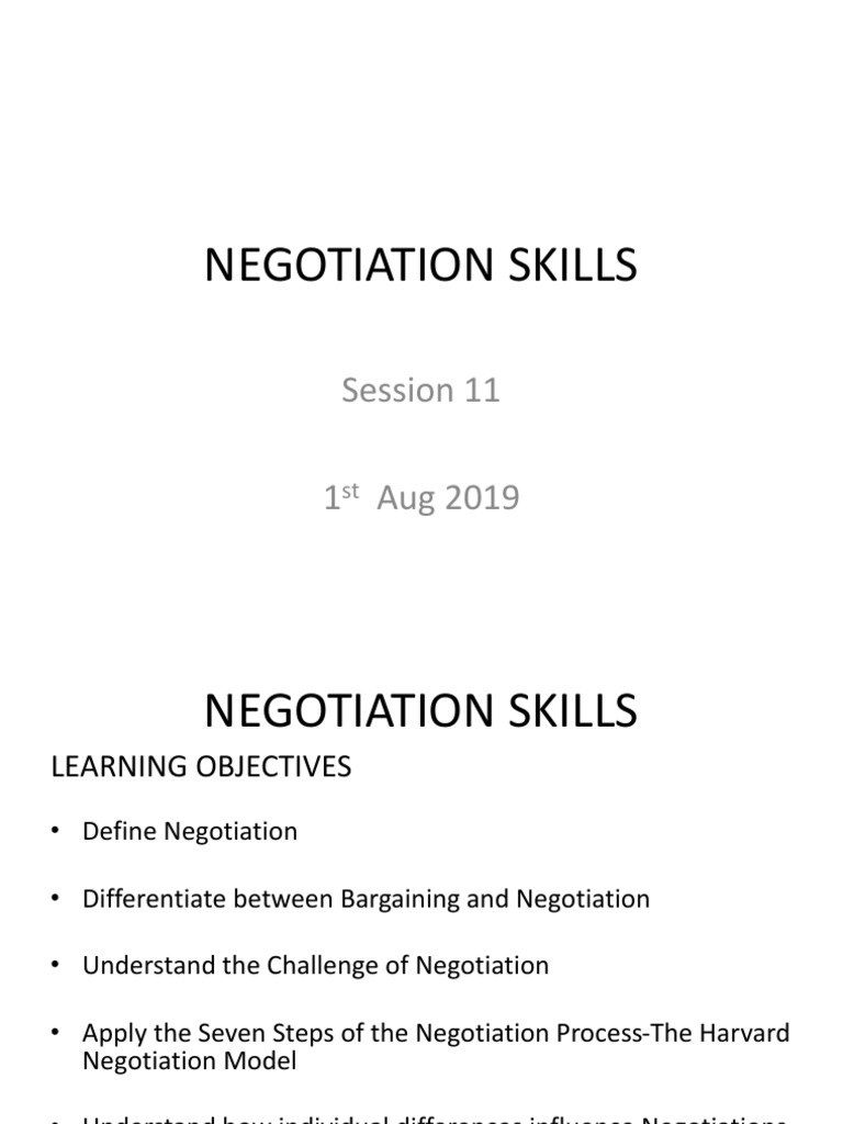 Ob 11 Negotiation Skills | PDF