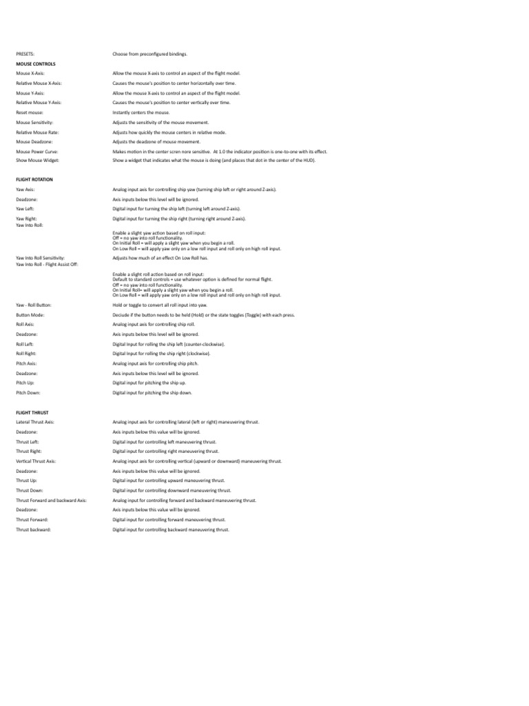 Elite Dangerous Controls Reference | PDF | Flight Dynamics (Fixed Wing ...