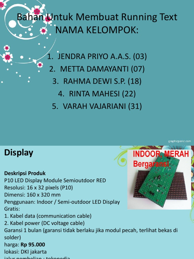 Bahan Untuk Membuat Running Text Nama Kelompok | PDF | Computers