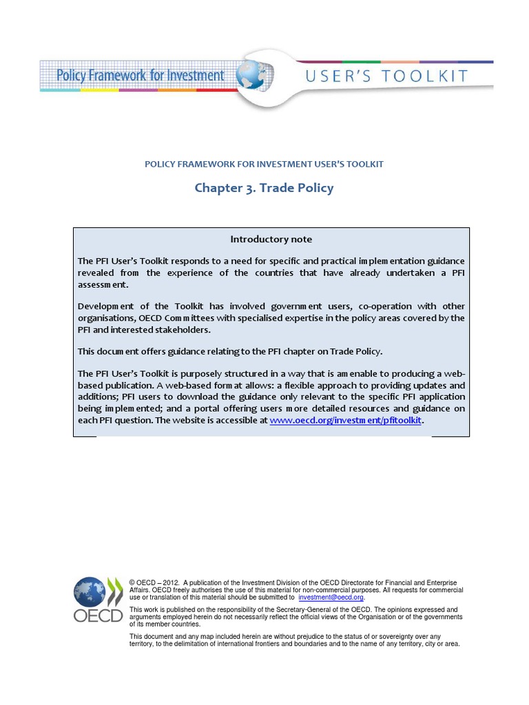 Chapter 3. Trade Policy: Policy Framework For Investment User'S Toolkit ...