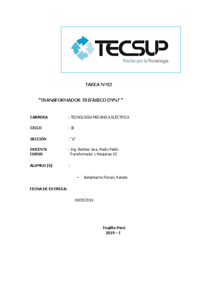 Análisis del Transformador Dyn7 | PDF | Ciencia y matemáticas