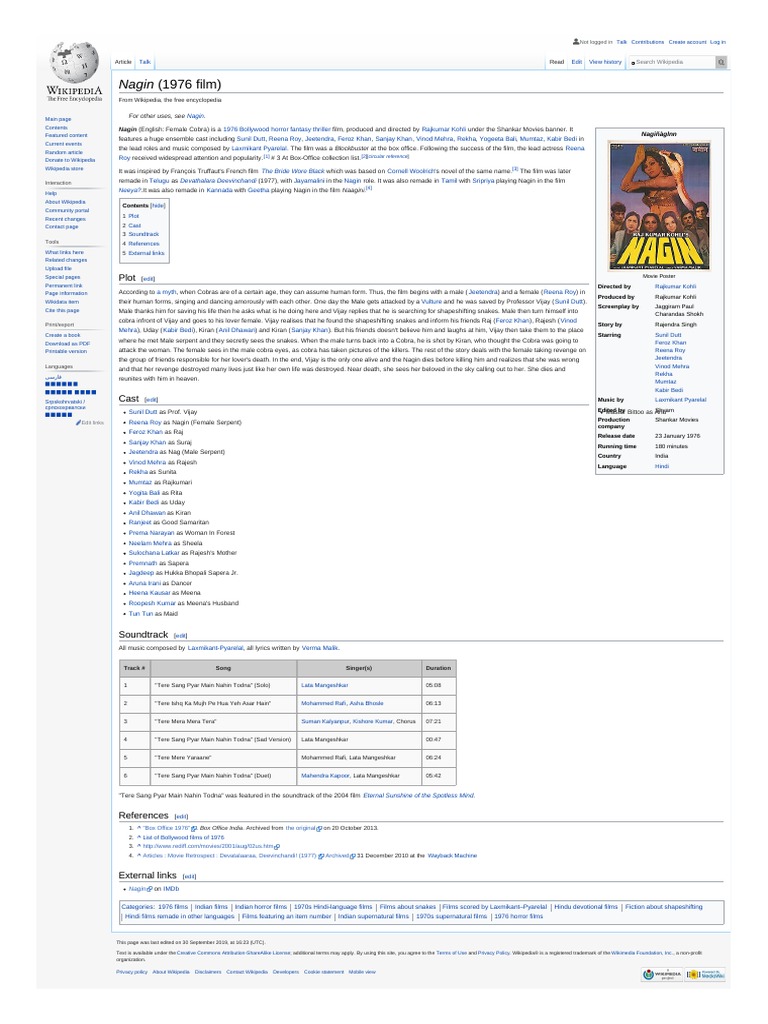 Nagin Movie Script | PDF | Cinema Of India | Bollywood