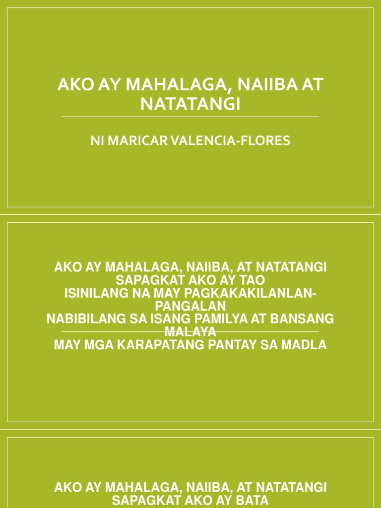 Ako Ay Mahalaga Naiiba at Natatangi | PDF