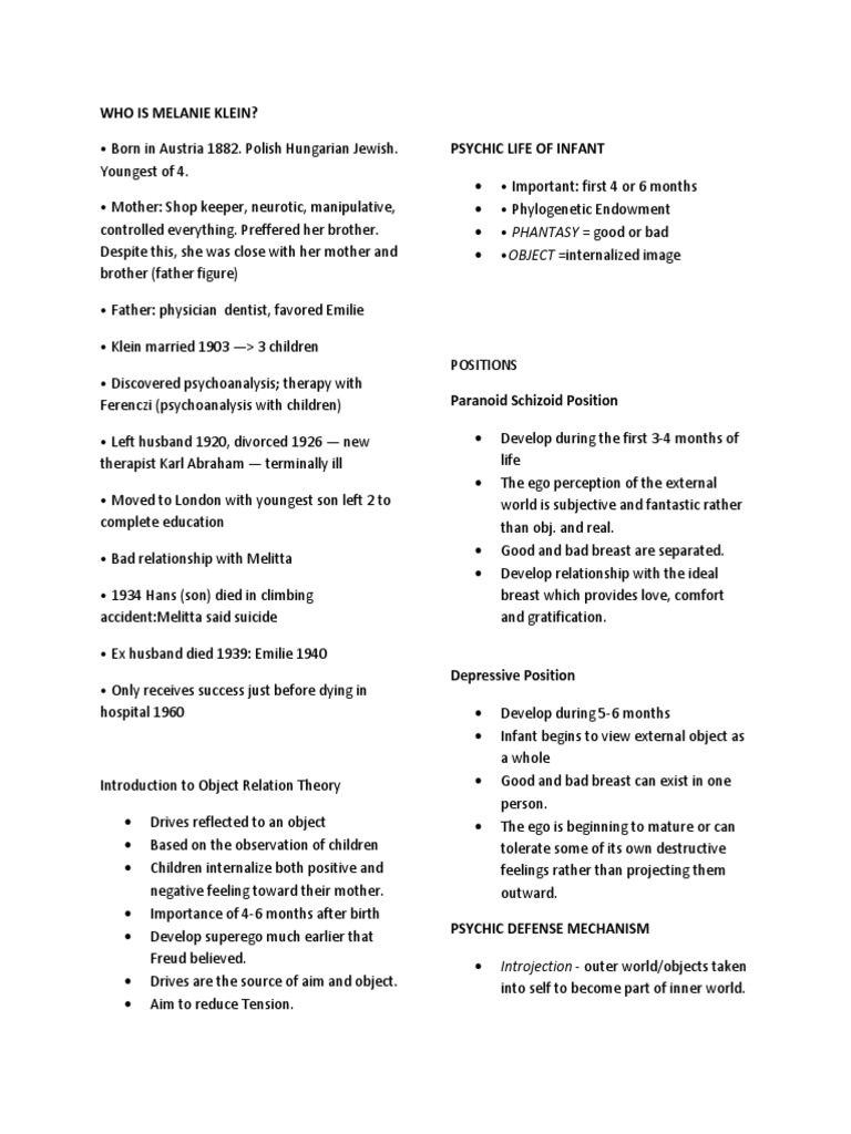 Object Relation Theory | PDF | Object Relations Theory | Id