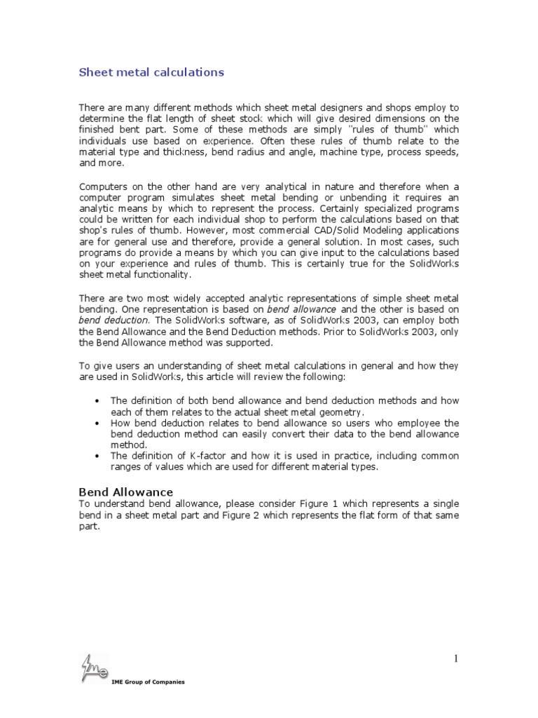 SheetMetal Calculation PDF | PDF