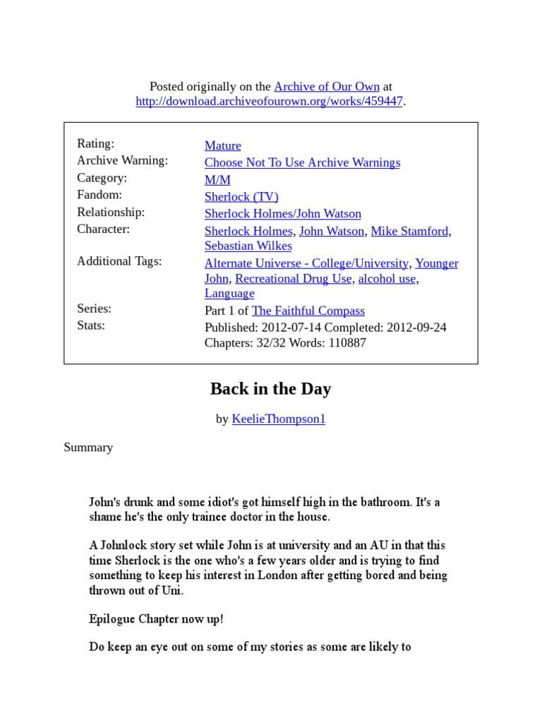 1 Back in The Day | PDF
