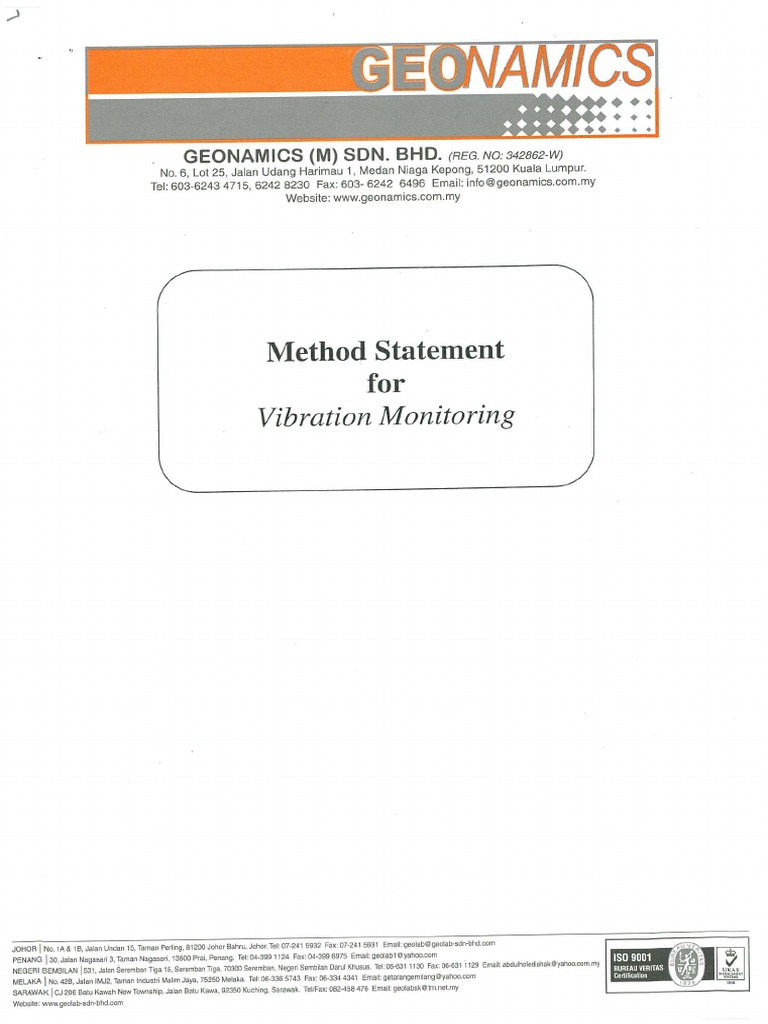 Vibration Monitoring by Geonamics | PDF