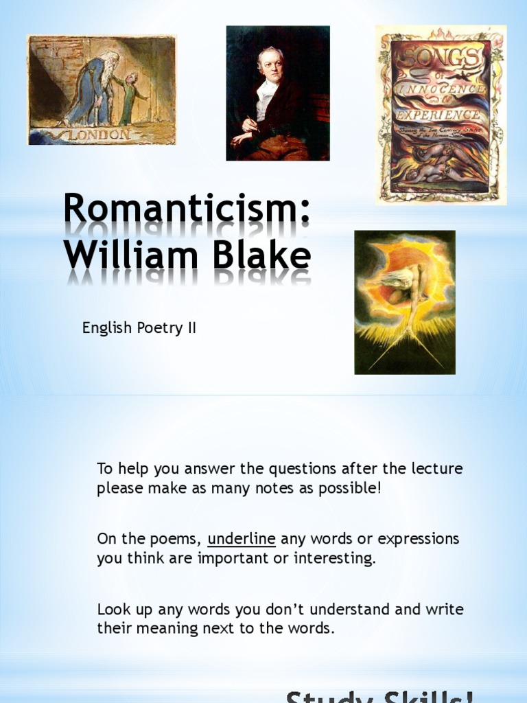English Poetry II Lesson 2 - William Blake New | PDF | Romanticism ...