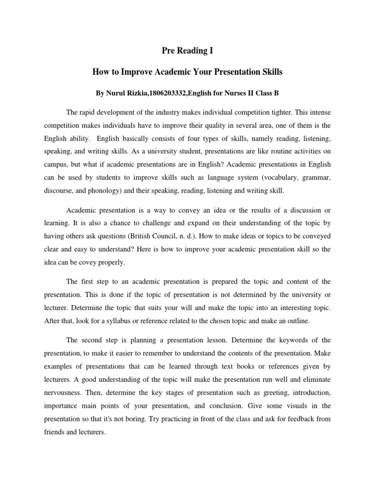 How to Improve Academic Presentation Skills: Preparing Effectively ...