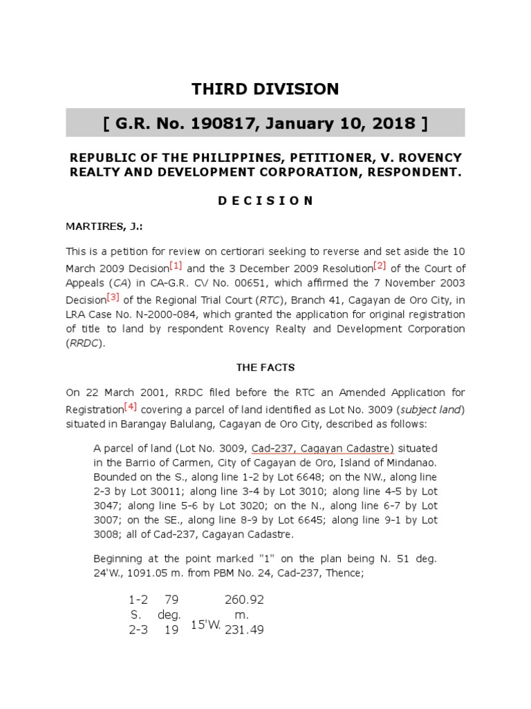 Republic v. RRDC | PDF | Ownership | Adverse Possession