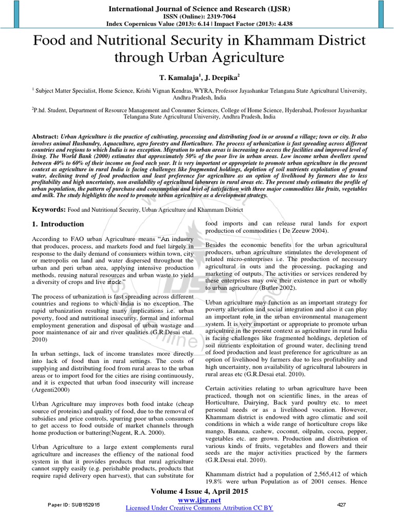 1.food and Nutritional Security in Khammam District Through Urban ...