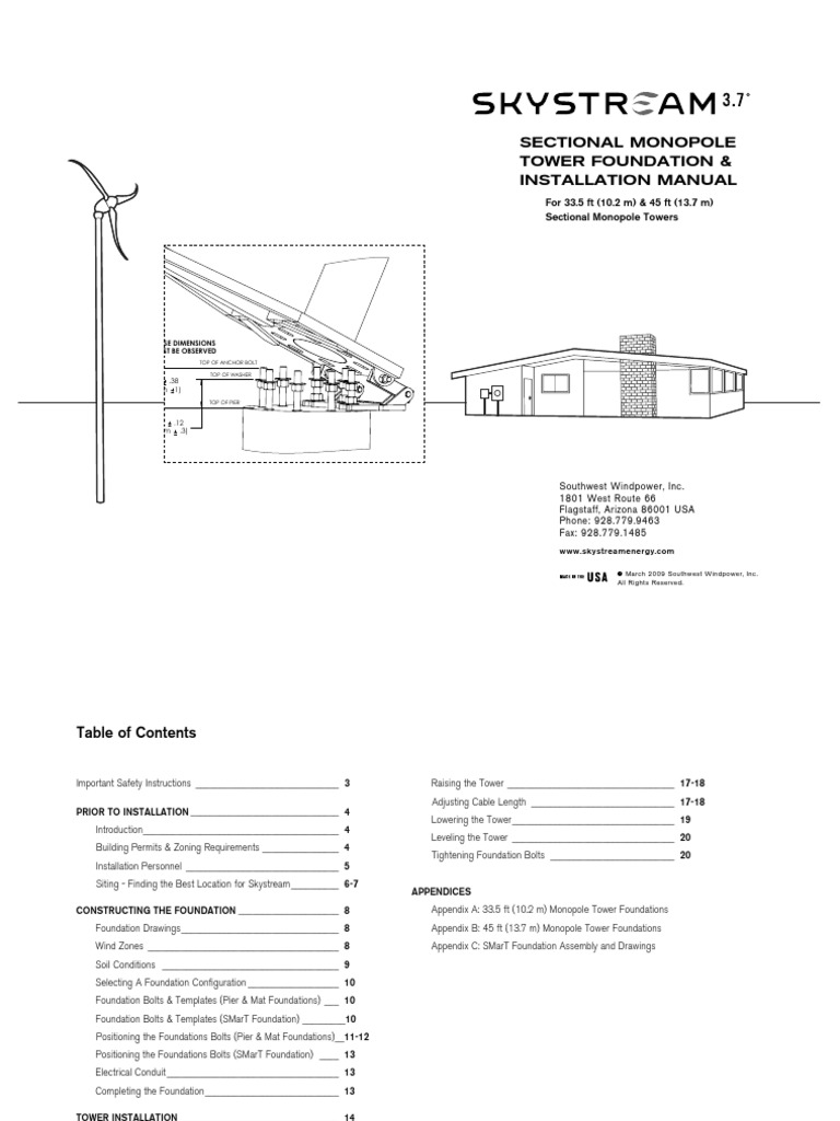 3-CMLT-1367-01 Skystream Segemented Tower Manual | PDF | Nut (Hardware ...