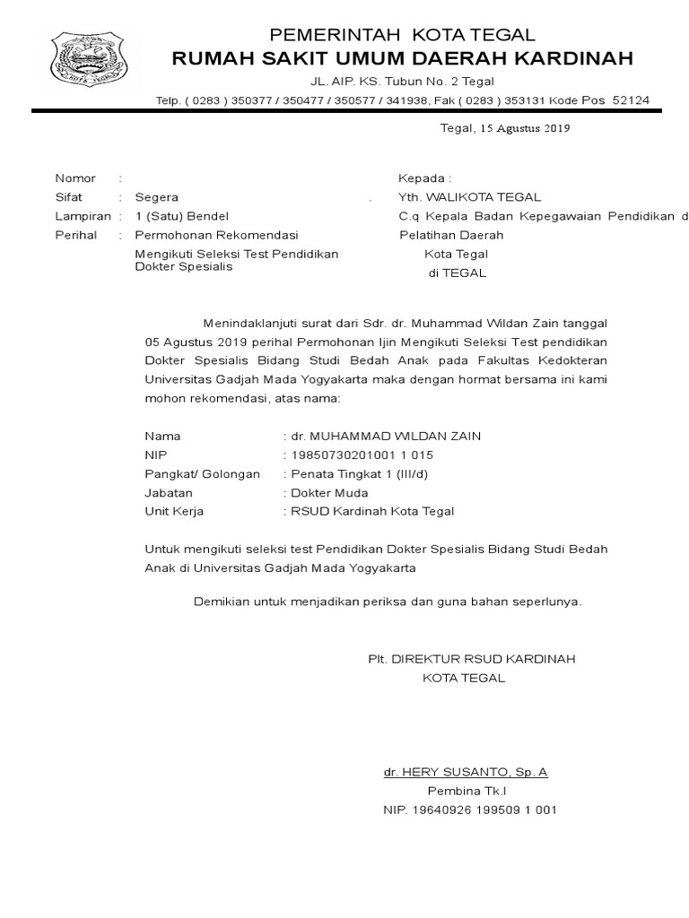 Surat Rekom BKD | PDF