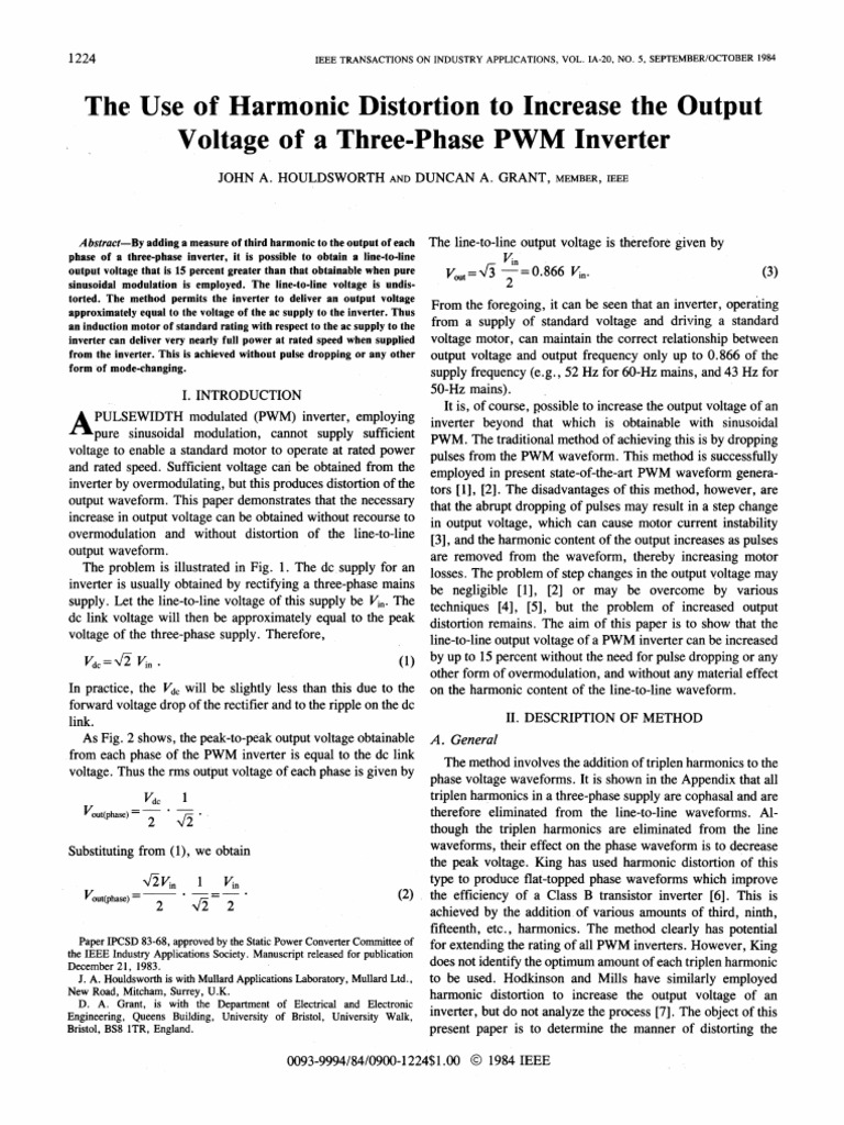 The Use of Harmonic Distortion To Increase The Output Voltage of A ...